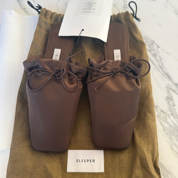Sleeper | Shoes | Nwt Sleeper Chocolate Satin Slippers | Poshmark
